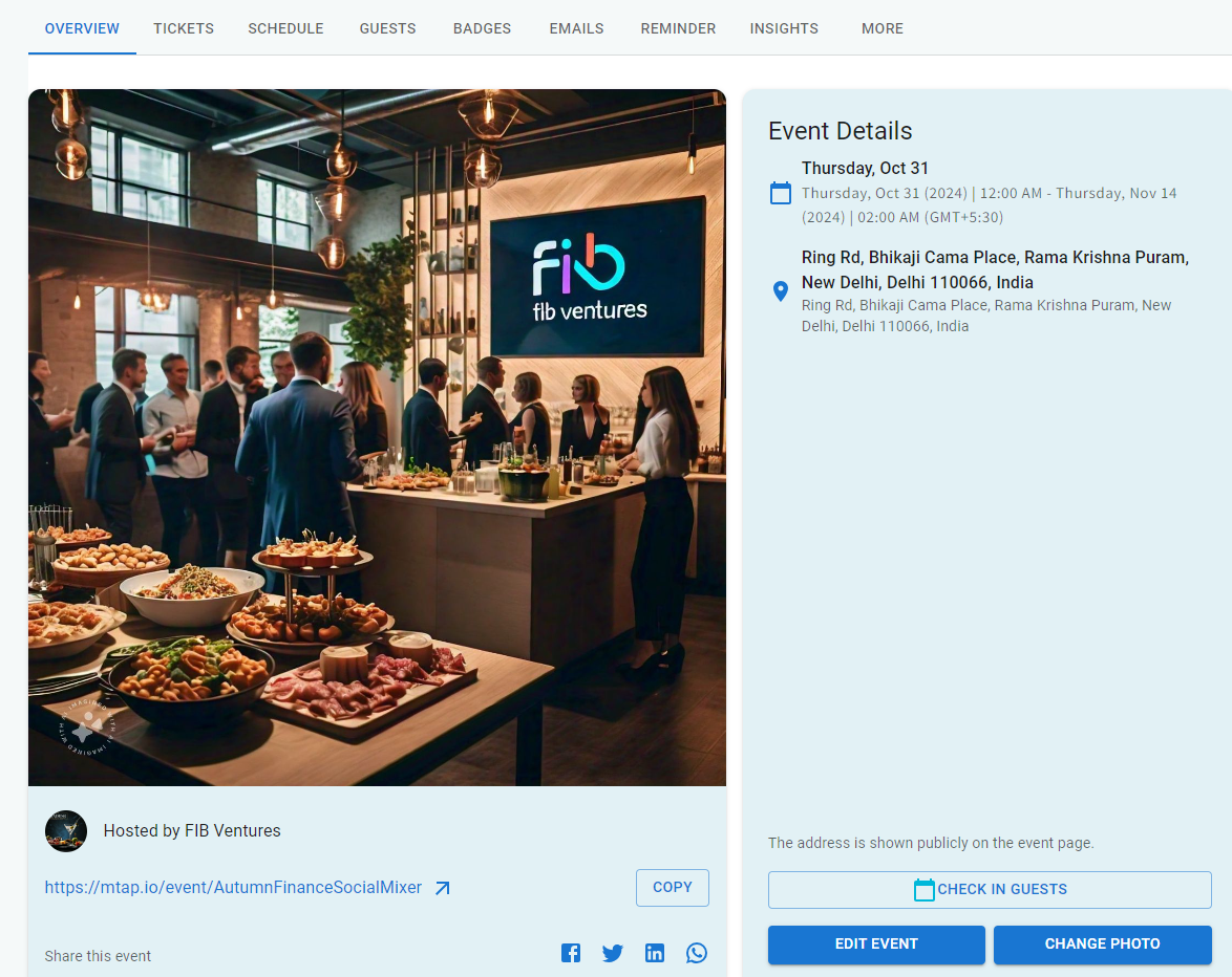 Viewing The Event Landing Page – mTap Quick Start Guide